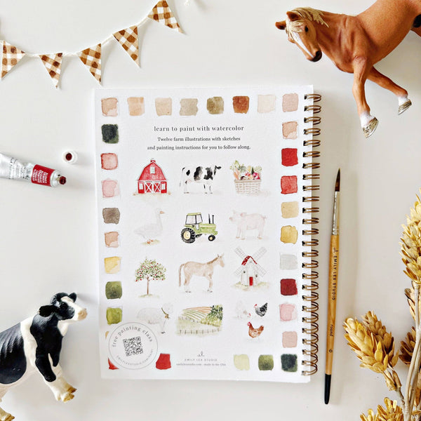 Farm watercolor workbook – Three Little Birds Sewing Co.