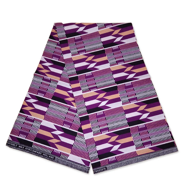 African Purple Kente Print Fabric Kente Ghana Wax Cloth AF-4026 - 100% ...