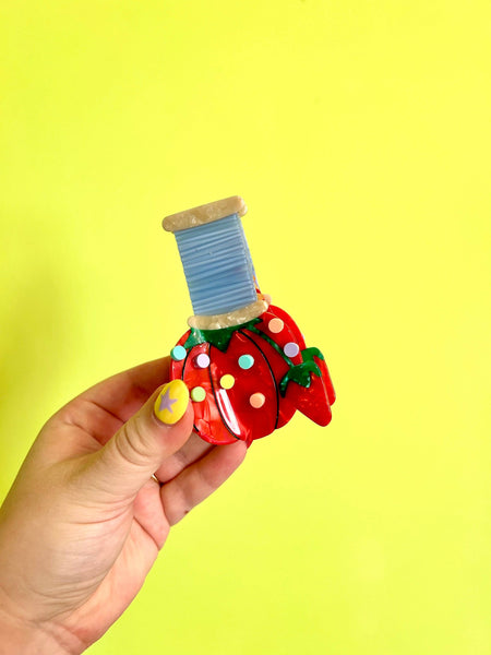 Pin Cushion Hair Claw – Three Little Birds Sewing Co.