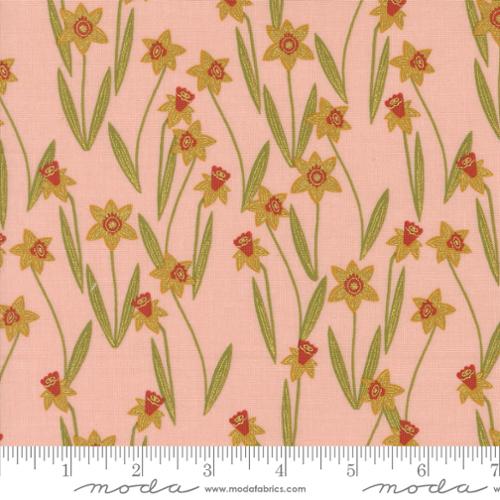 Darling Daffodils in Metallic Rose -- Bee Garden by Gingiber -- Moda F ...