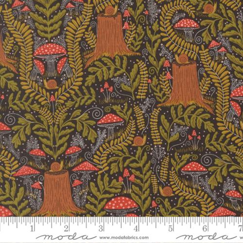 Mushroom Landscape in Midnight -- Night Owl by Gingiber for Moda Fabri ...