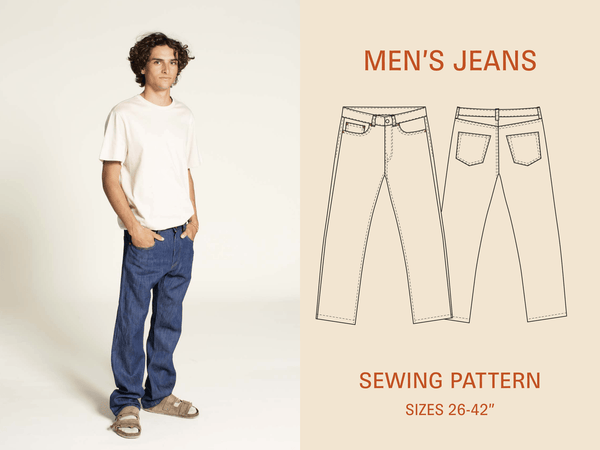 Jeans Sewing Pattern-Men's sizes 26-42" -- Wardrobe by Me – Three ...