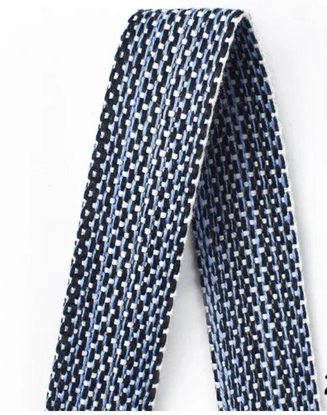 20mm Jacquard Polyester/Cotton Webbing in Blue – Three Little Birds ...