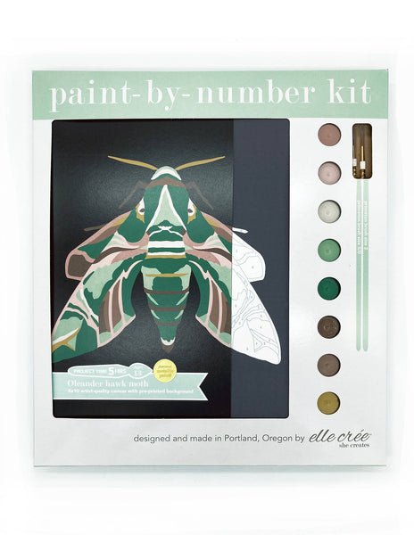 Oleander Hawk Moth Paint-by-Number Kit – Three Little Birds Sewing Co.