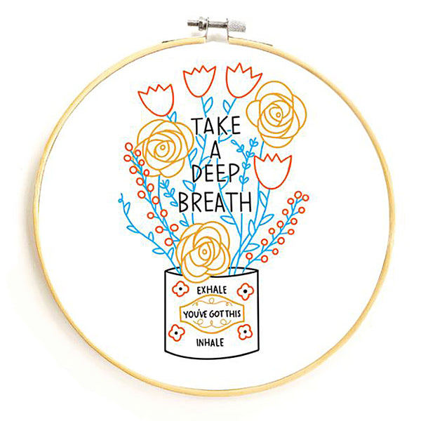 Take a Deep Breath Embroidery Kit -- Gingiber – Three Little Birds ...