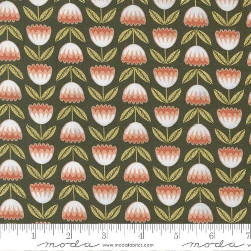 Blossoms in Metallic Forest -- Meadowmere -- Gingiber for Moda Fabrics ...