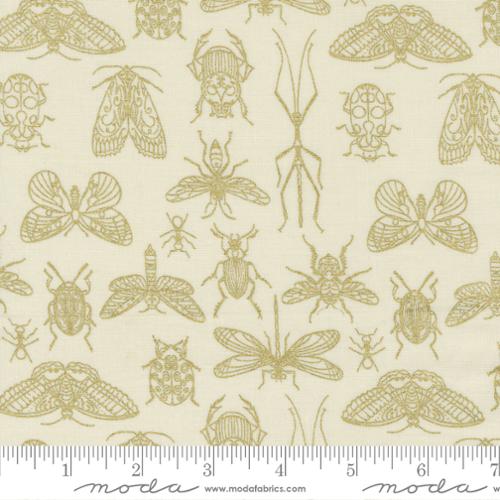 Midnight Insects in Metallic Cloud -- Meadowmere -- Gingiber for Moda ...