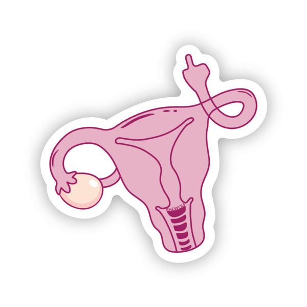 Angry uterus feminist waterproof sticker – Three Little Birds Sewing Co.