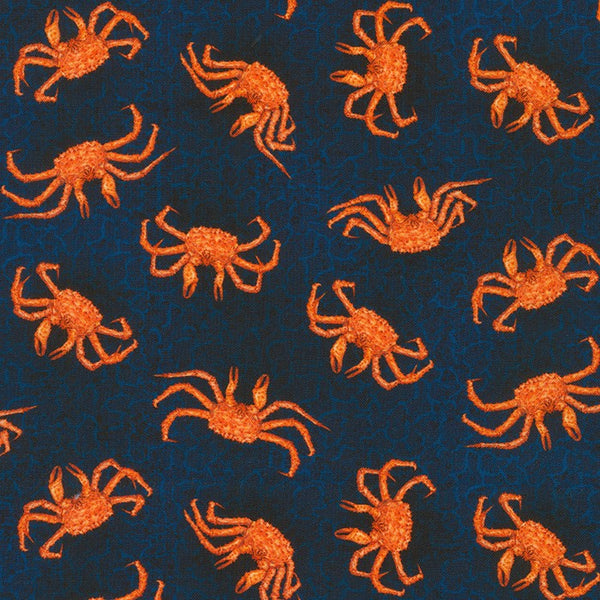 Red Crabs on Navy -- Catch of the Day --- Robert Kaufman Fabrics ...